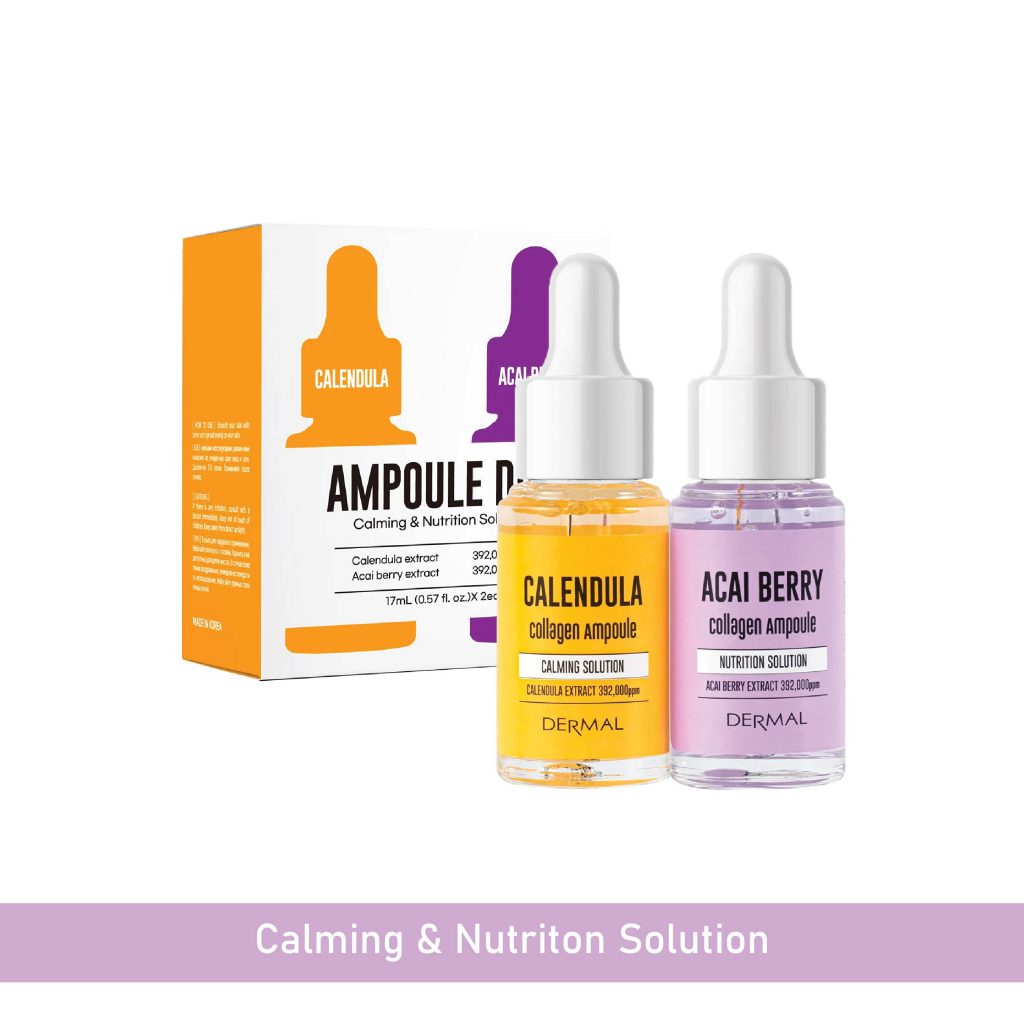 Dermal Korea Ampoule Duo Calming & Nutrition Solution – Calendula ...